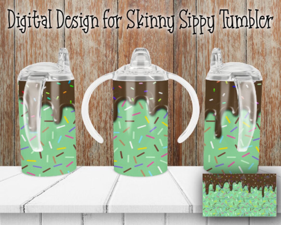 Digital Download for Sublimation, Straight Sippy Cup Design, Sprinkles ...