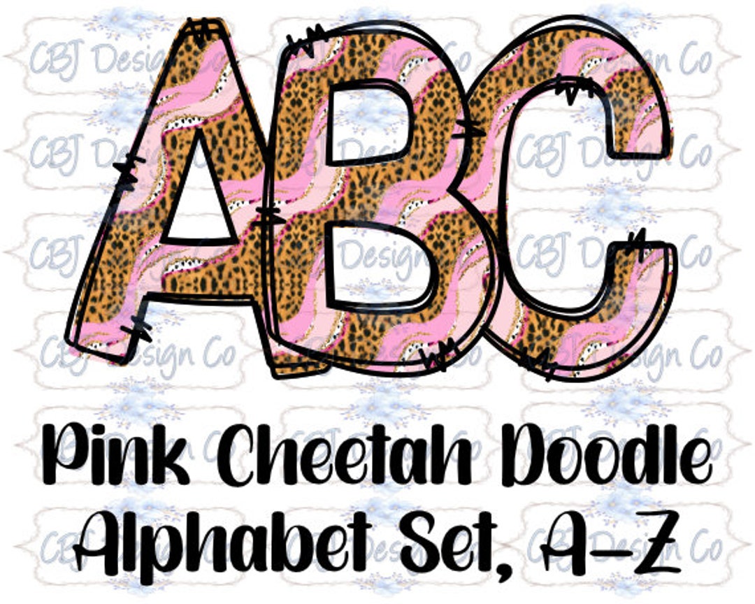 Digital Download for Sublimation, Pink Cheetah Alphabet Bundle, Cheetah ...