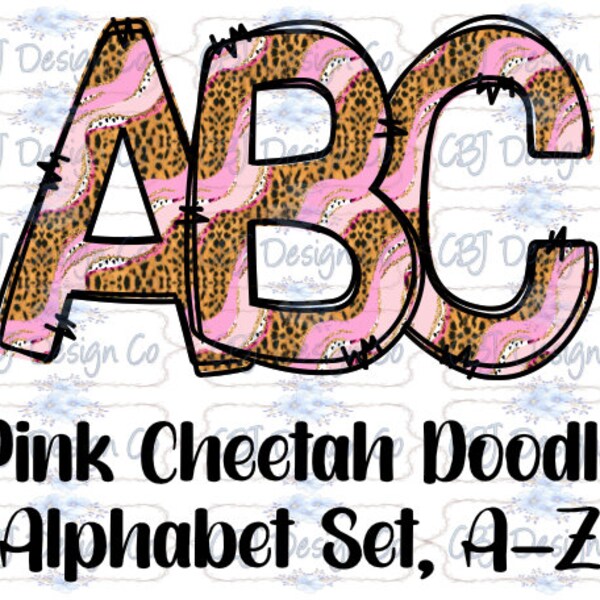 Pink Cheetah Alphabet - Etsy