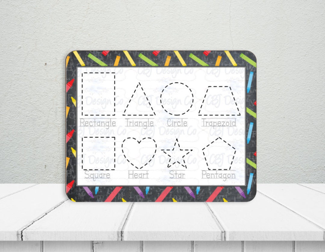 Digital Download for Sublimation, Shape Practice Board Design, Shape ...