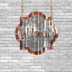 Digital Download for Sublimation, Rusty Tin Welcome Design for ...