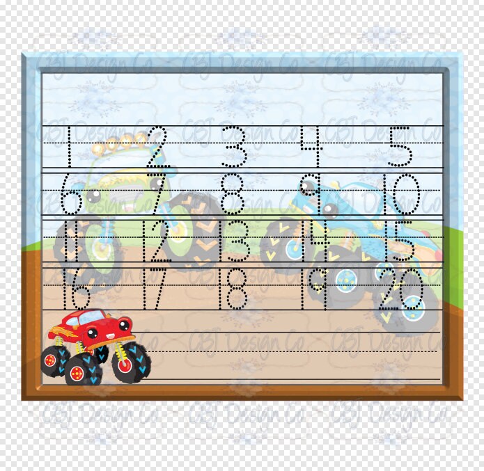 Digital Download for Sublimation Monster Truck Number | Etsy