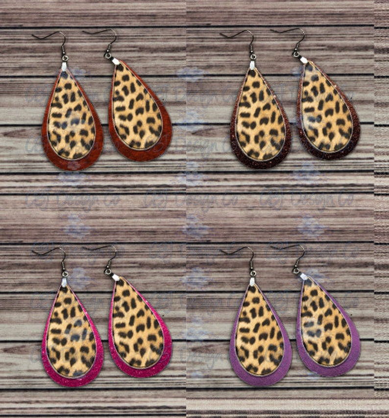 Digital Download Leopard Print Layered Earring Design Bundle - Etsy