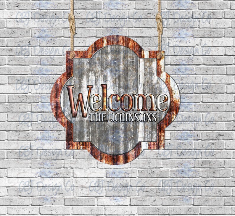 Digital Download for Sublimation Rusty Tin Welcome Design for | Etsy