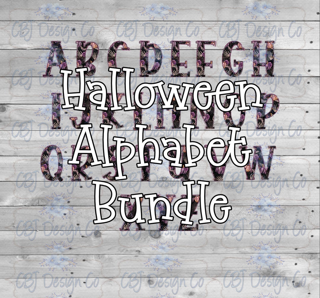 Digital Download for Sublimation, Halloween Alphabet Bundle, Halloween ...