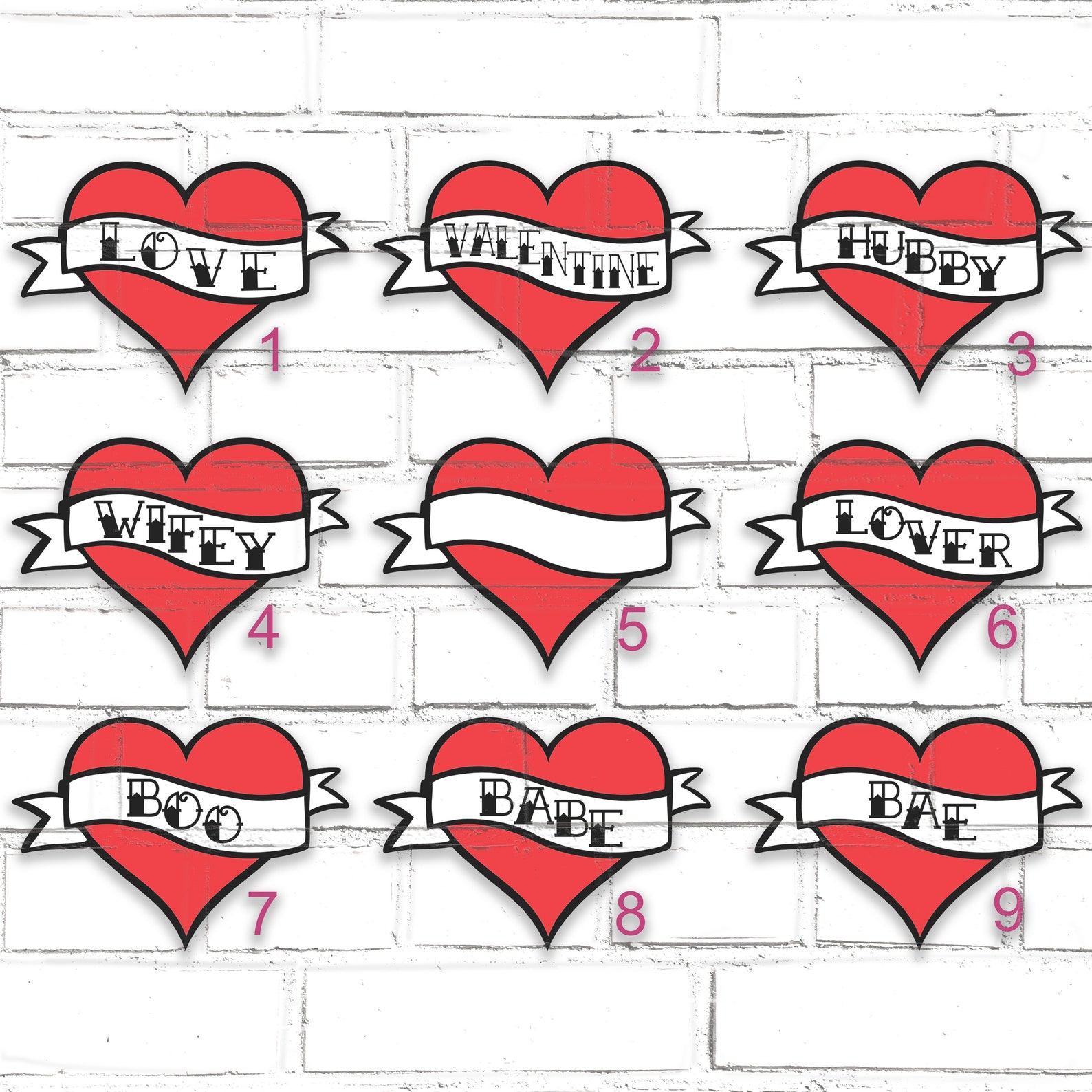 Tattoo Hearts SVG Valentine's love Bundle huge collection | Etsy