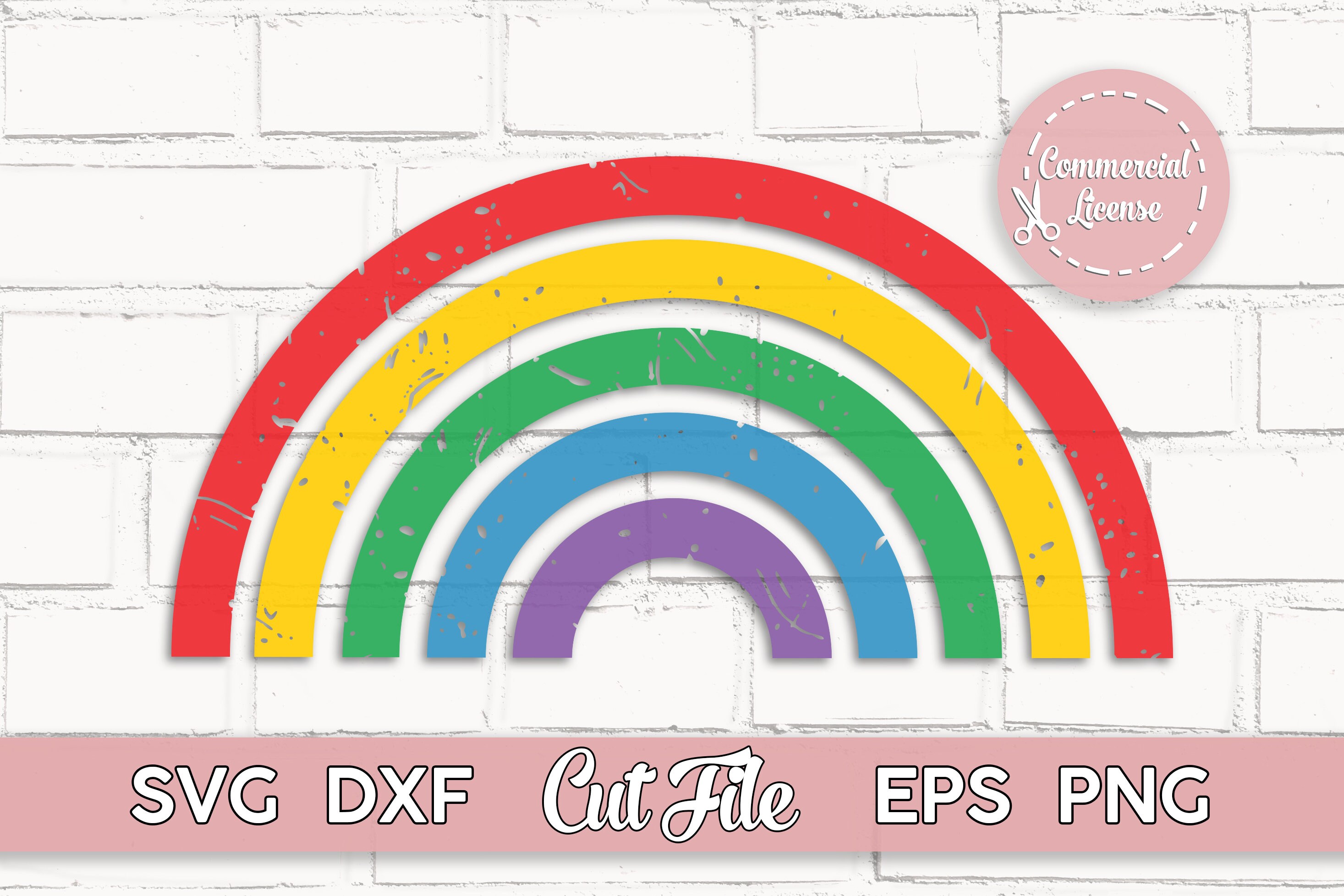 Rainbow SVG 2 Cut Files of Plain and Distressed Rainbows - Etsy UK