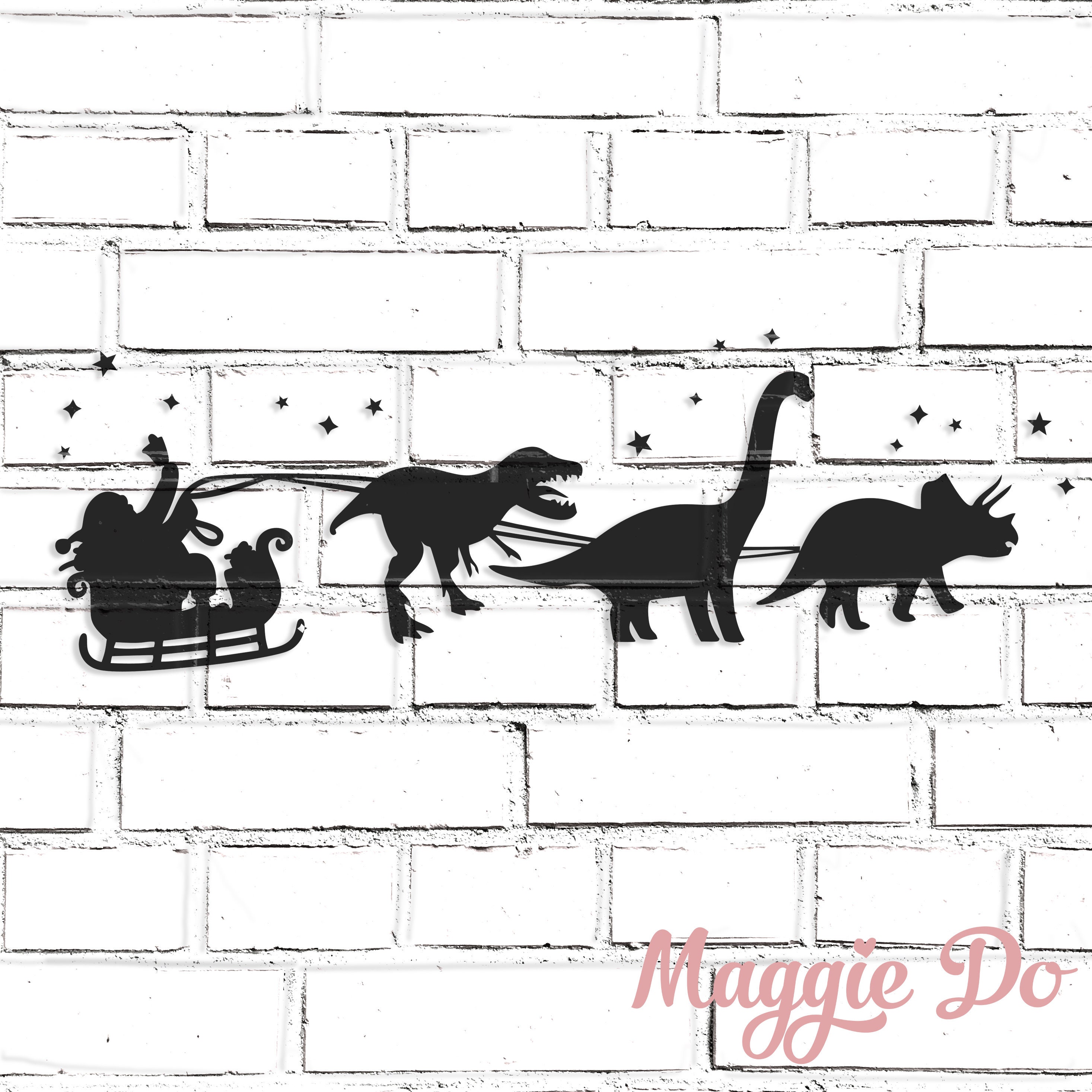 Christmas Dinosaur Sleigh Ride SVG Cut File With Commercial | Etsy UK