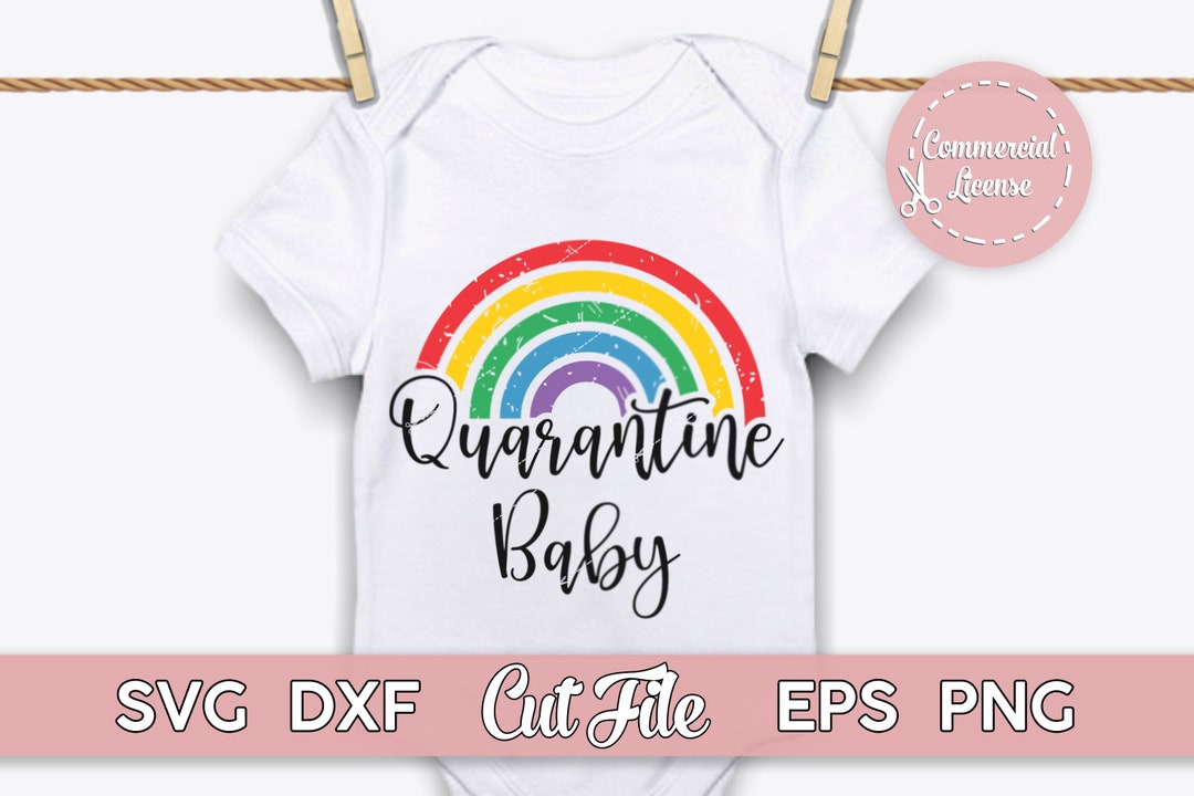 Quarantine Baby SVG Rainbow Pregnancy Announcement Vest, Distressed ...