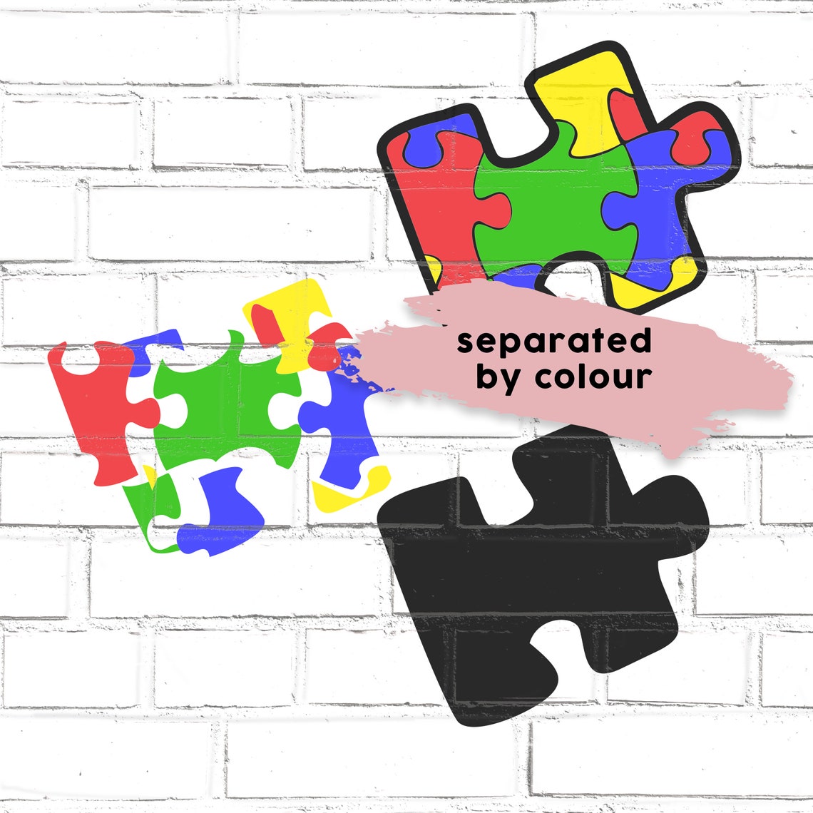 Autism Jigsaw puzzle piece SVG cut file for use in designs | Etsy