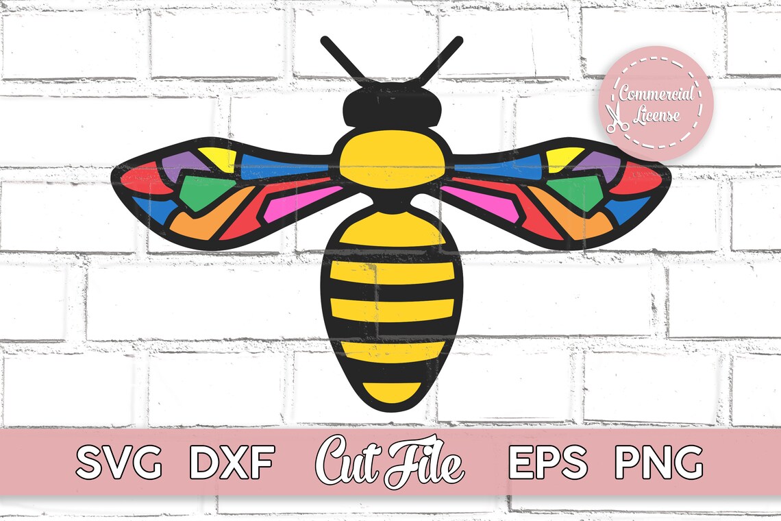 Bee SVG Bundle Rainbow Cut File With Bee Mosaic Manchester - Etsy