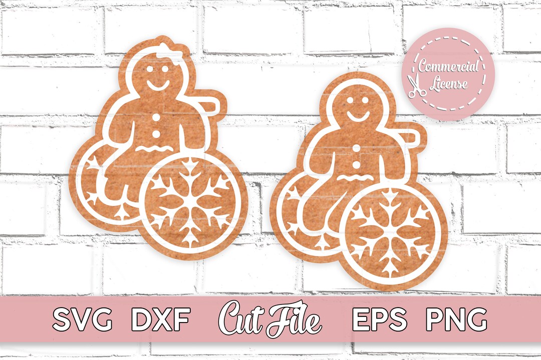 Gingerbread SVG Man in Wheelchair, and Gingerbread Woman in Wheelchair ...