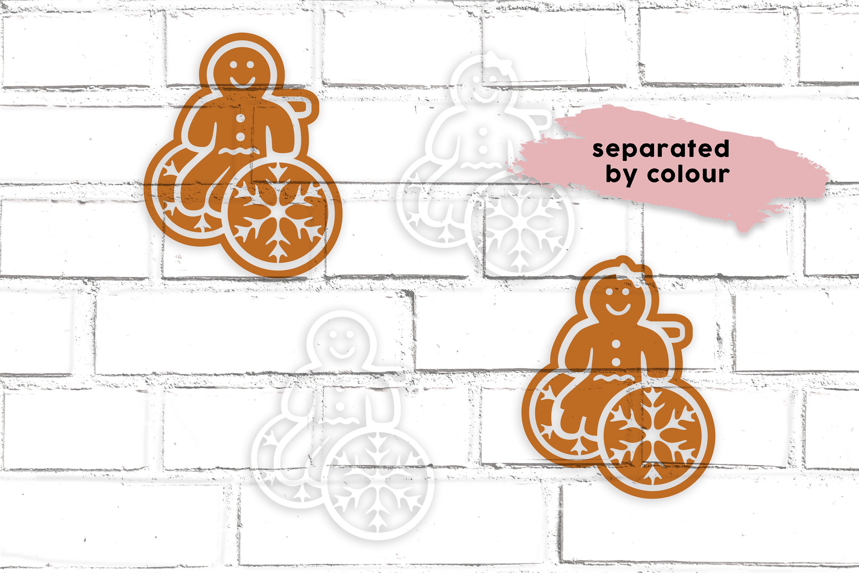 Gingerbread SVG Man in Wheelchair and Gingerbread Woman in - Etsy
