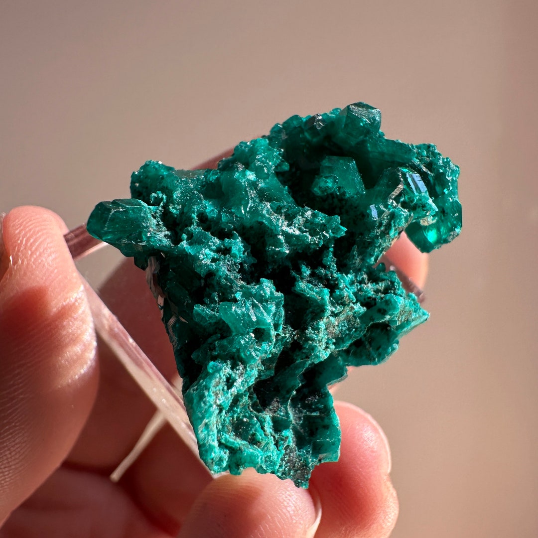 Green Dioptase, Gem Grade Dioptase, Green Gem, Green Crystal, Heart Chakra Healing Crystal ...