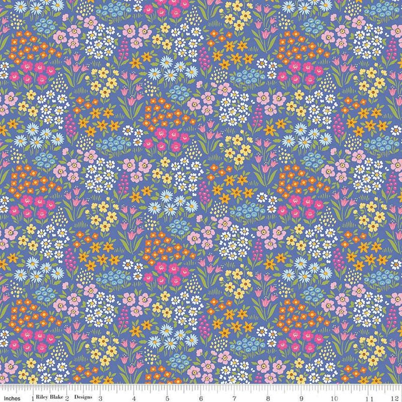 Floral Periwinkle Fabric - Etsy