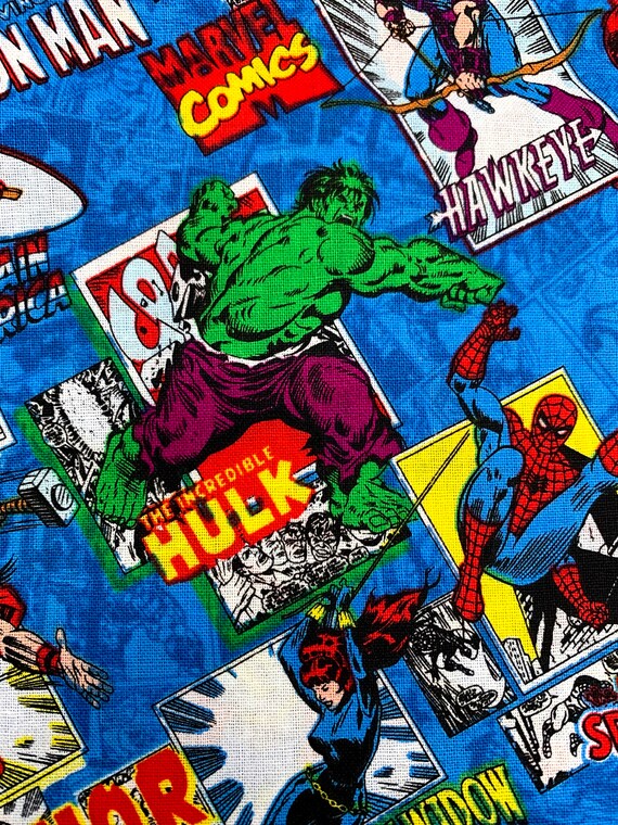 1 Yard by 44 Inches Marvel Comics Superhero Cotton Print Fabric Dyeing ...