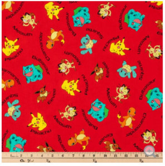 Pokémon Cotton Fabric Great for DIY Masks Remnant Cut - Etsy