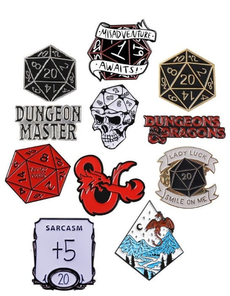 Dnd Enamel Pins 12 Styles Available Dungeons and Dragons - Etsy