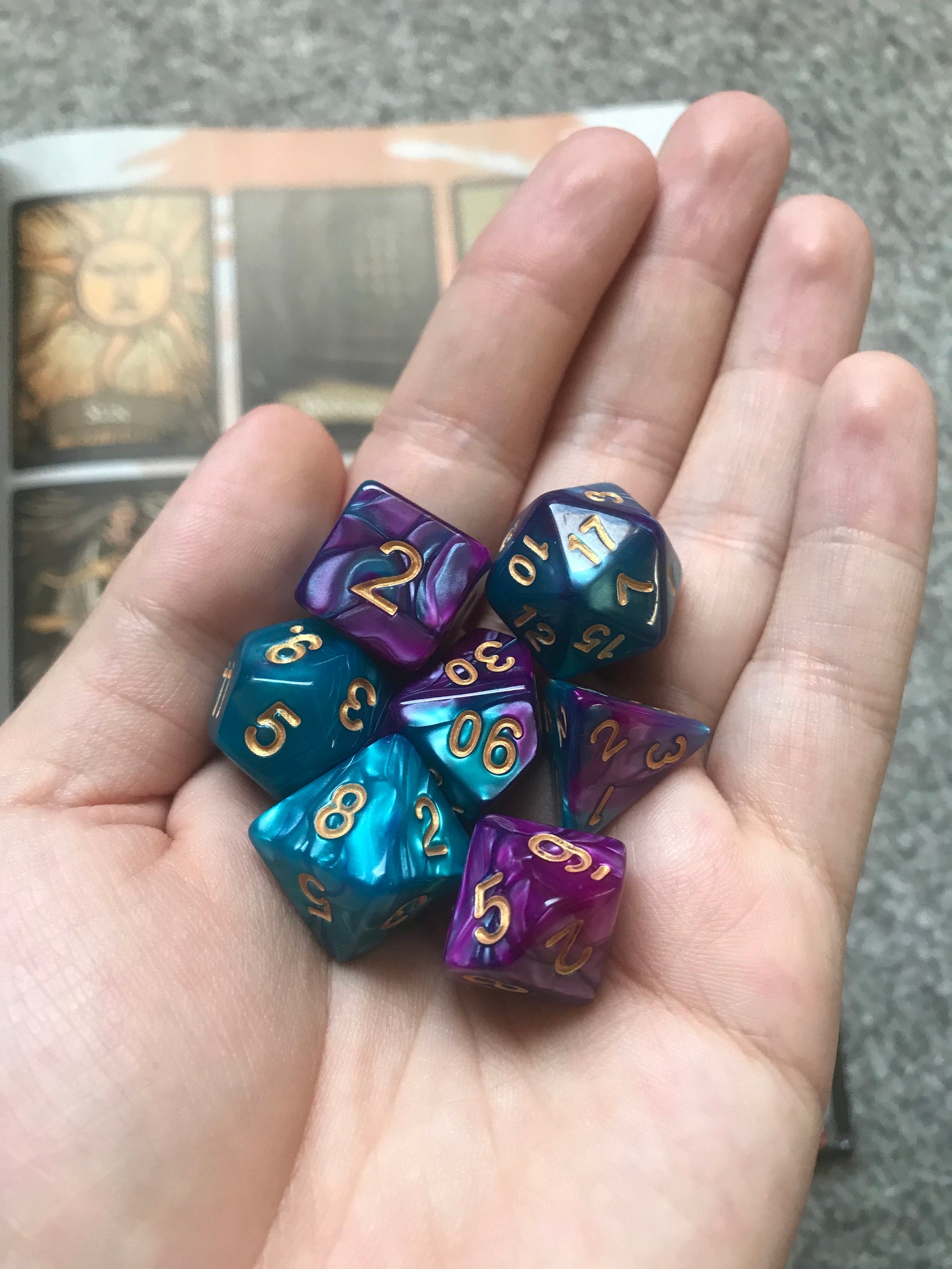 Blue & Purple Dice Set Polyhedral Dice Set Dungeons and - Etsy