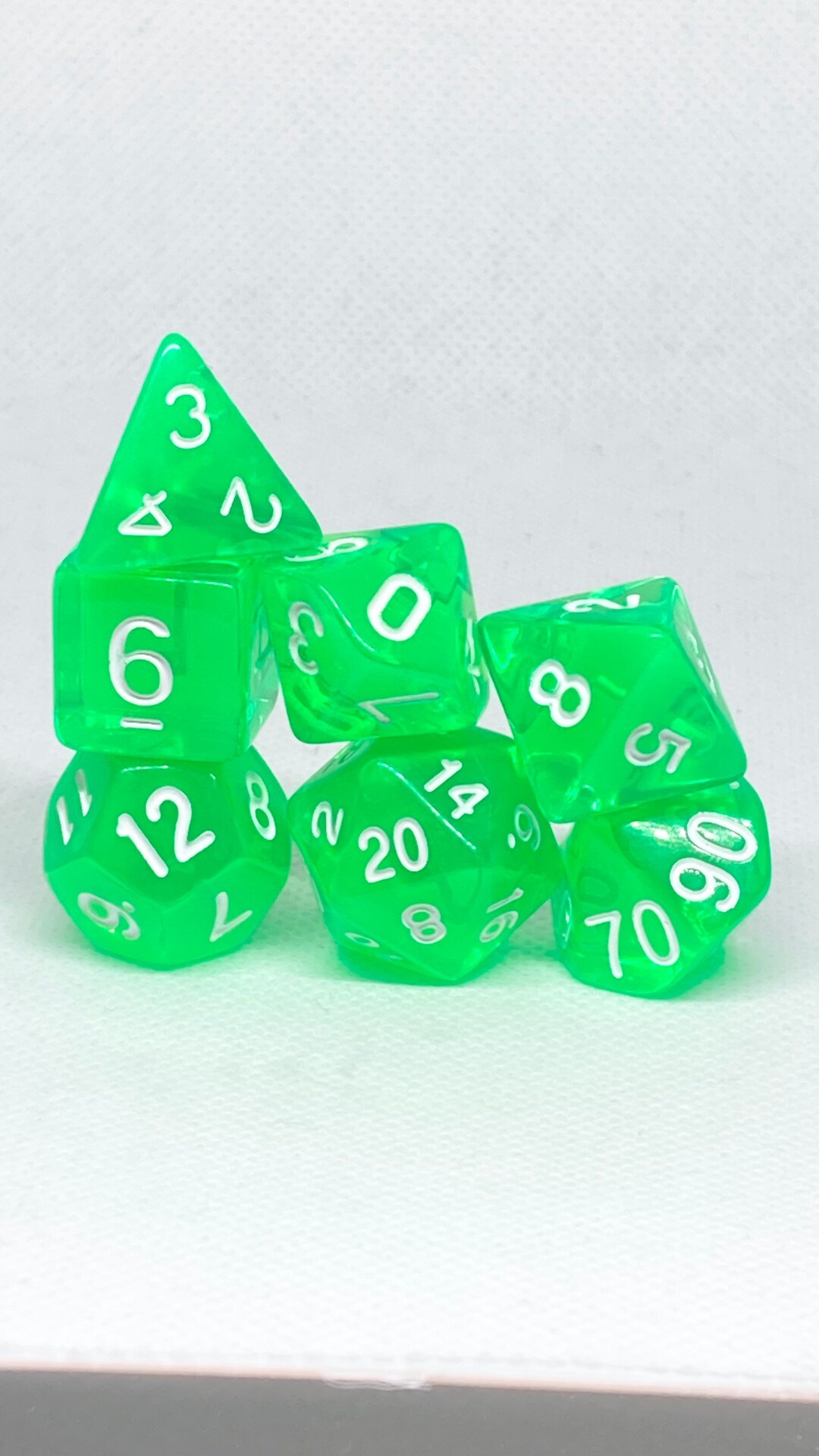 Green Dice Set Acid Splash Green Polyhedral Dice Set Dungeons and ...