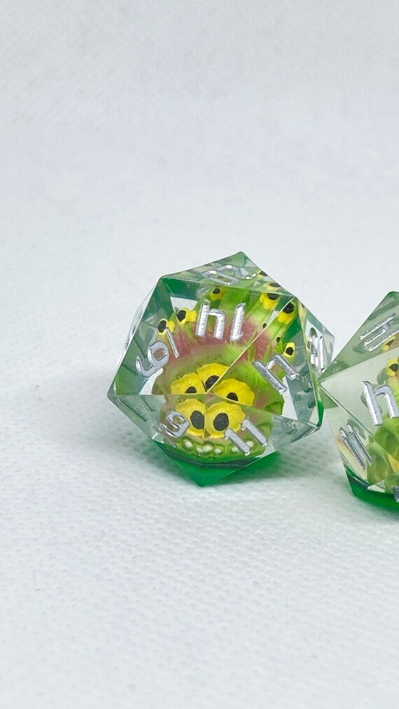 Green Beholder's D20 Sharp Edged D20 Dungeons and - Etsy