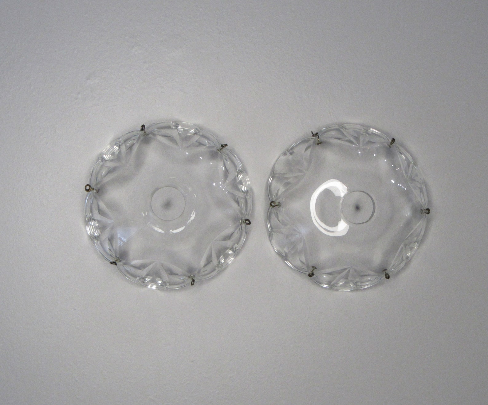 2 Vintage High Quality Lead Crystal Wheel Cut Bobeche Candle Cup for ...