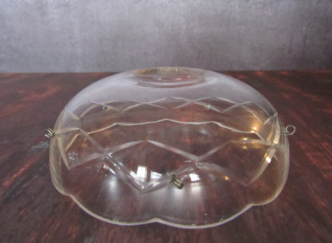 1 Vintage Pressed Lead Crystal Candle Cup Bobeche for Chandelier; Lamp ...