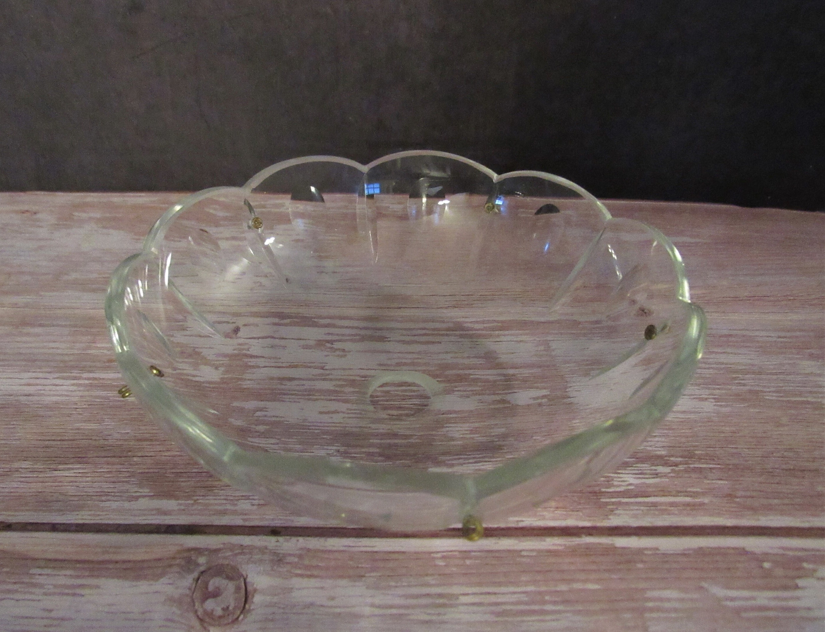 1 Vintage Pressed Lead Crystal Bobeche Candle Cup for Chandelier; Lamp ...