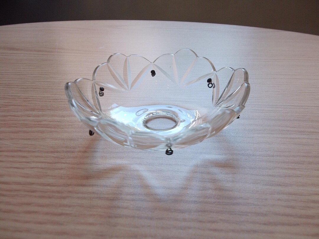 1 Vintage Pressed Lead Crystal Bobeche Candle Cup for Chandelier; Lamp ...