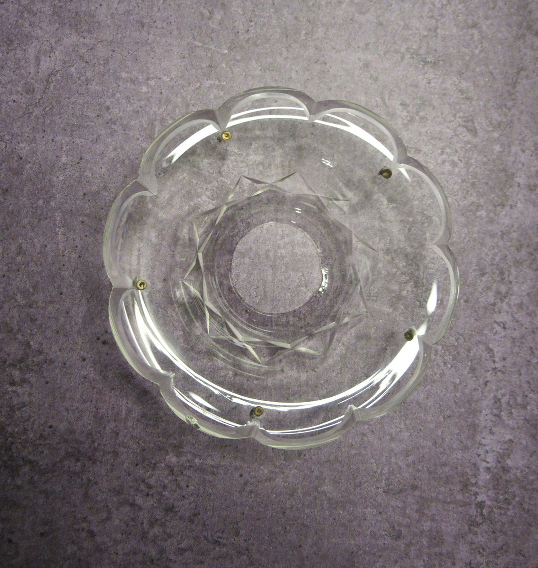 1 Vintage Pressed Lead Crystal Bobeche Candle Cup for Chandelier; Lamp ...