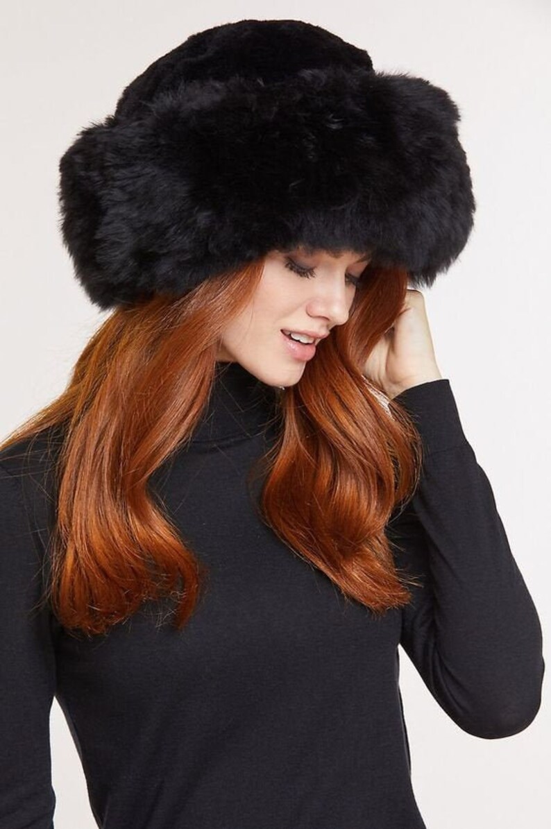 Premium peruvian Baby Alpaca fur hat black color Ladies | Etsy