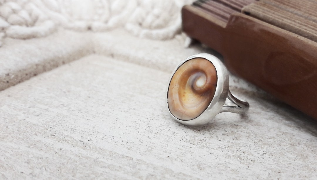 Shiva Eye Seashell Ring, Natural Sea Eye, Unique Ring, Handmade ...