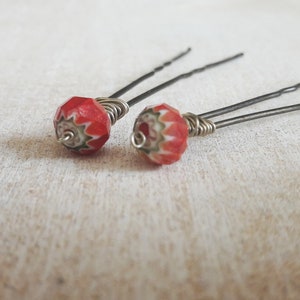 Red Hair Pin, Wedding Accessories, Bridal Hair Pins - Etsy