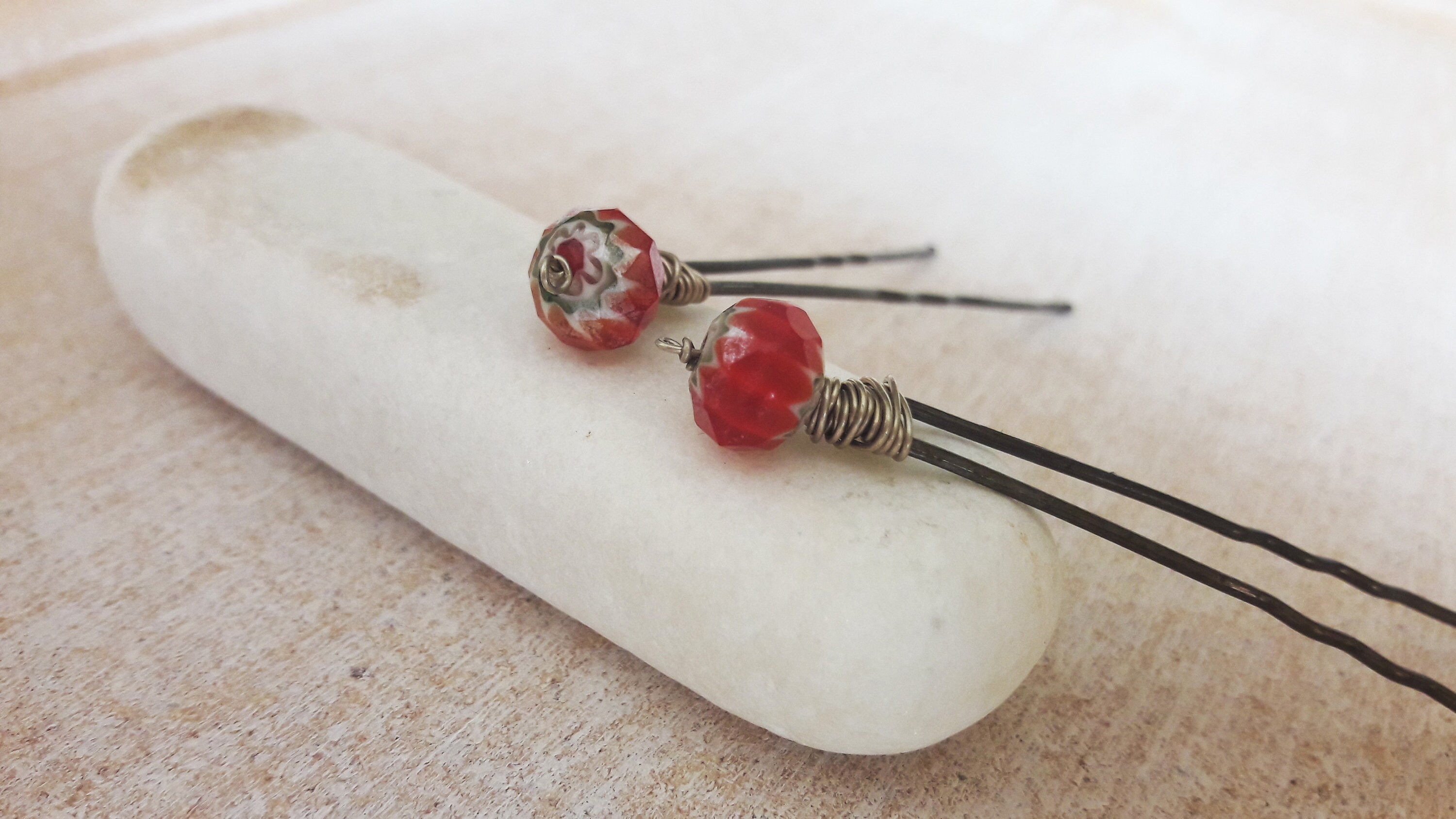 Red Hair Pin, Wedding Accessories, Bridal Hair Pins - Etsy