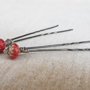Red Hair Pin, Wedding Accessories, Bridal Hair Pins - Etsy
