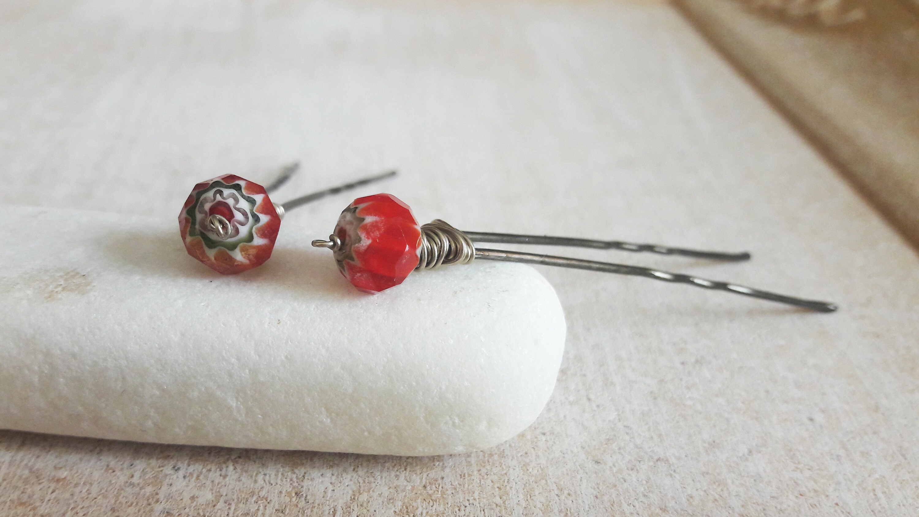 Red Hair Pin, Wedding Accessories, Bridal Hair Pins - Etsy