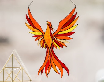 Rising Phoenix Stained Glass - Etsy