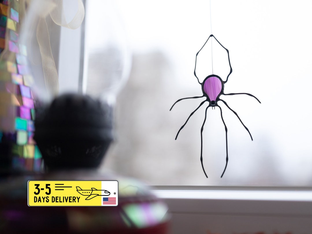 Spider Stained Glass Window Hangings Unique Gifts for Friend - Etsy