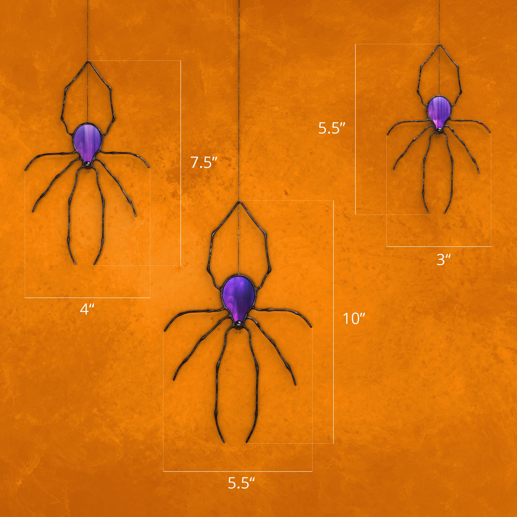 Spider Stained Glass Window Hangings Halloween Decor Indoor - Etsy