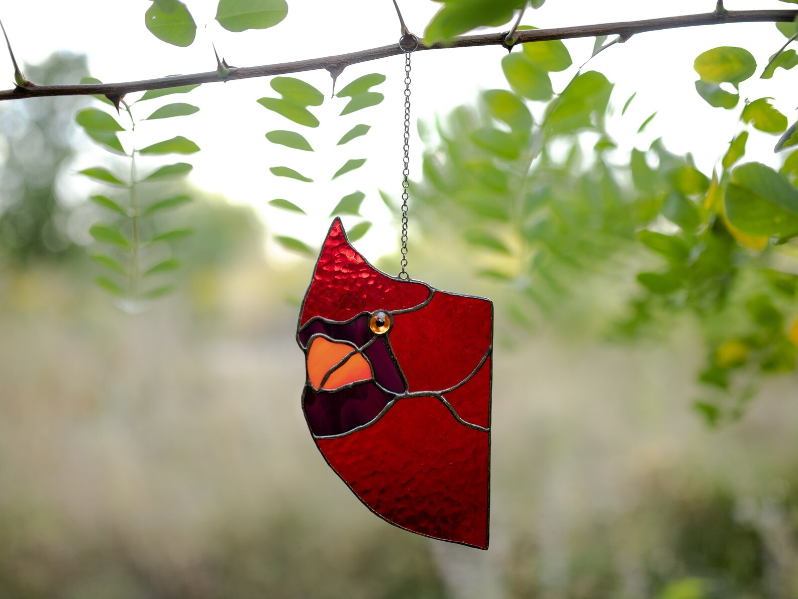 Red Cardinal Stained Glass Window Hangings Mothers Day Gift - Etsy
