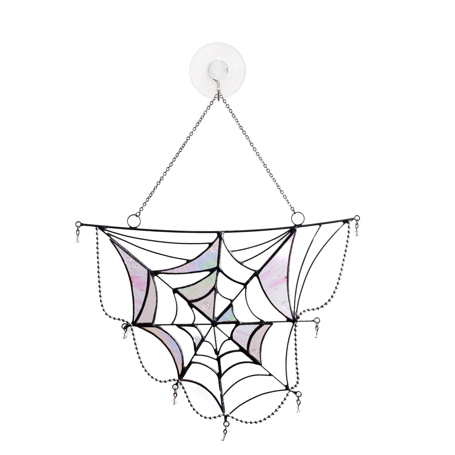 Spider Web Suncatcher, Gothic Home Decor, Spiderweb Corner Stained ...