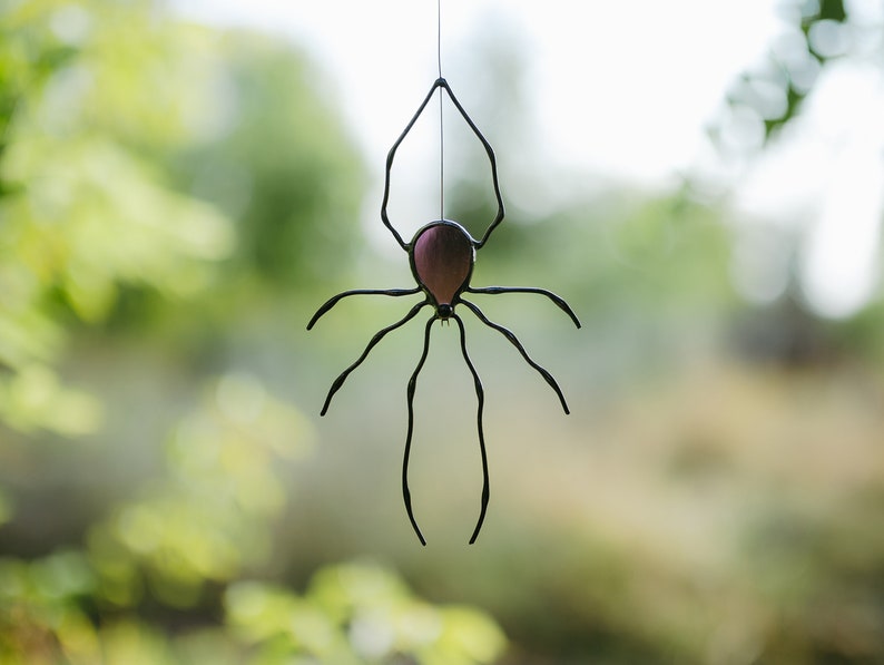 Spider Web Stained Glass Spider on the Web Window Hangings - Etsy