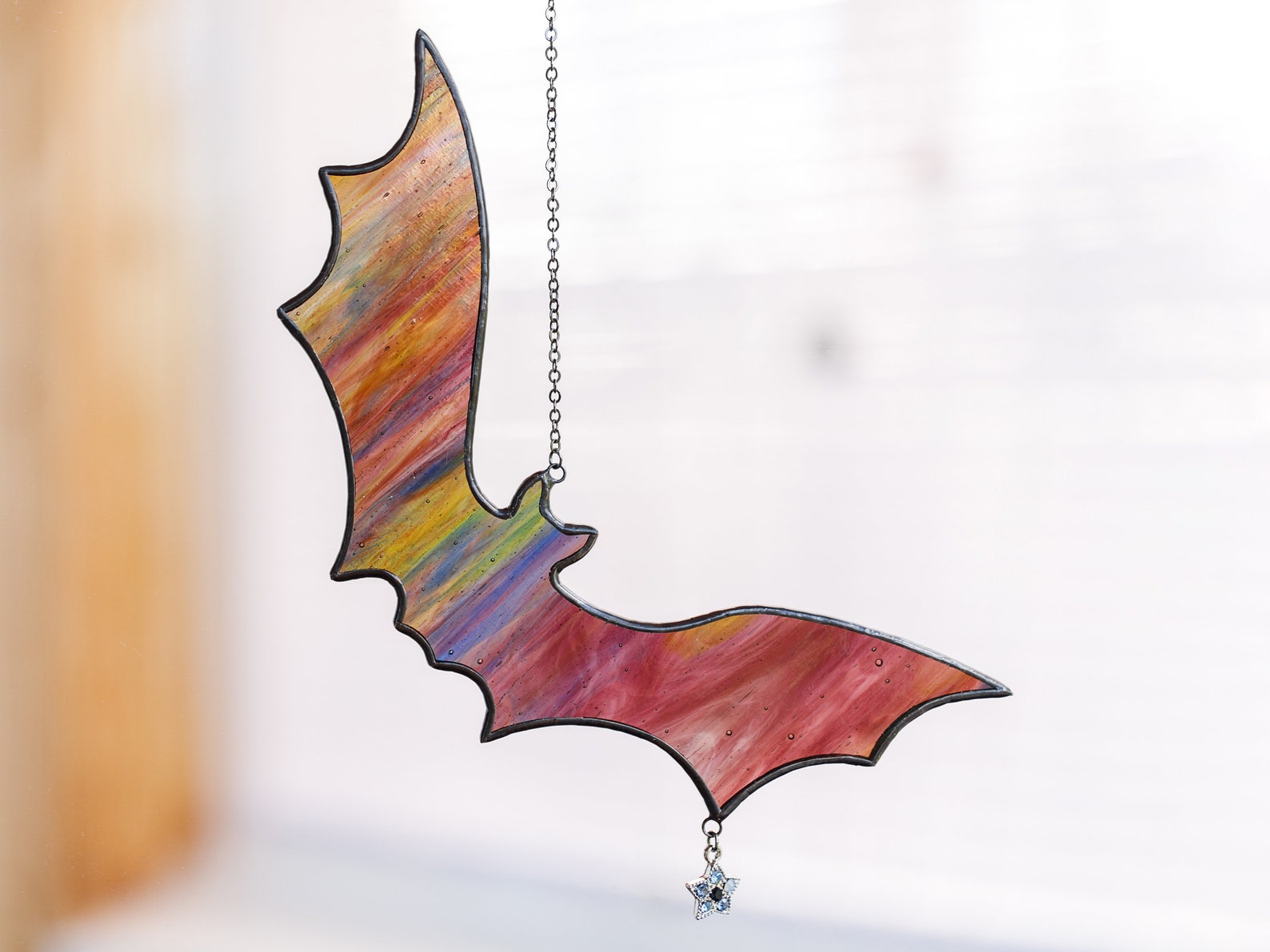 Stained Glass Bat Suncatcher Halloween Decor Indoor Bat Window - Etsy