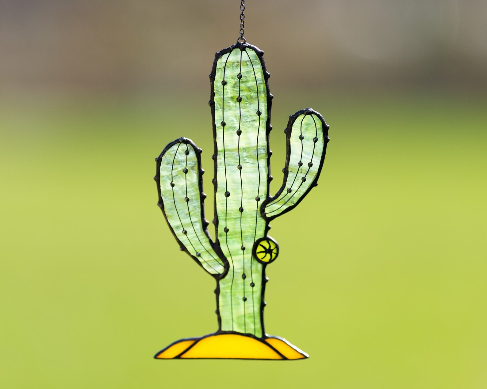 Cactus Stained Glass Suncatcher Stain Glass Window Hangings | Etsy