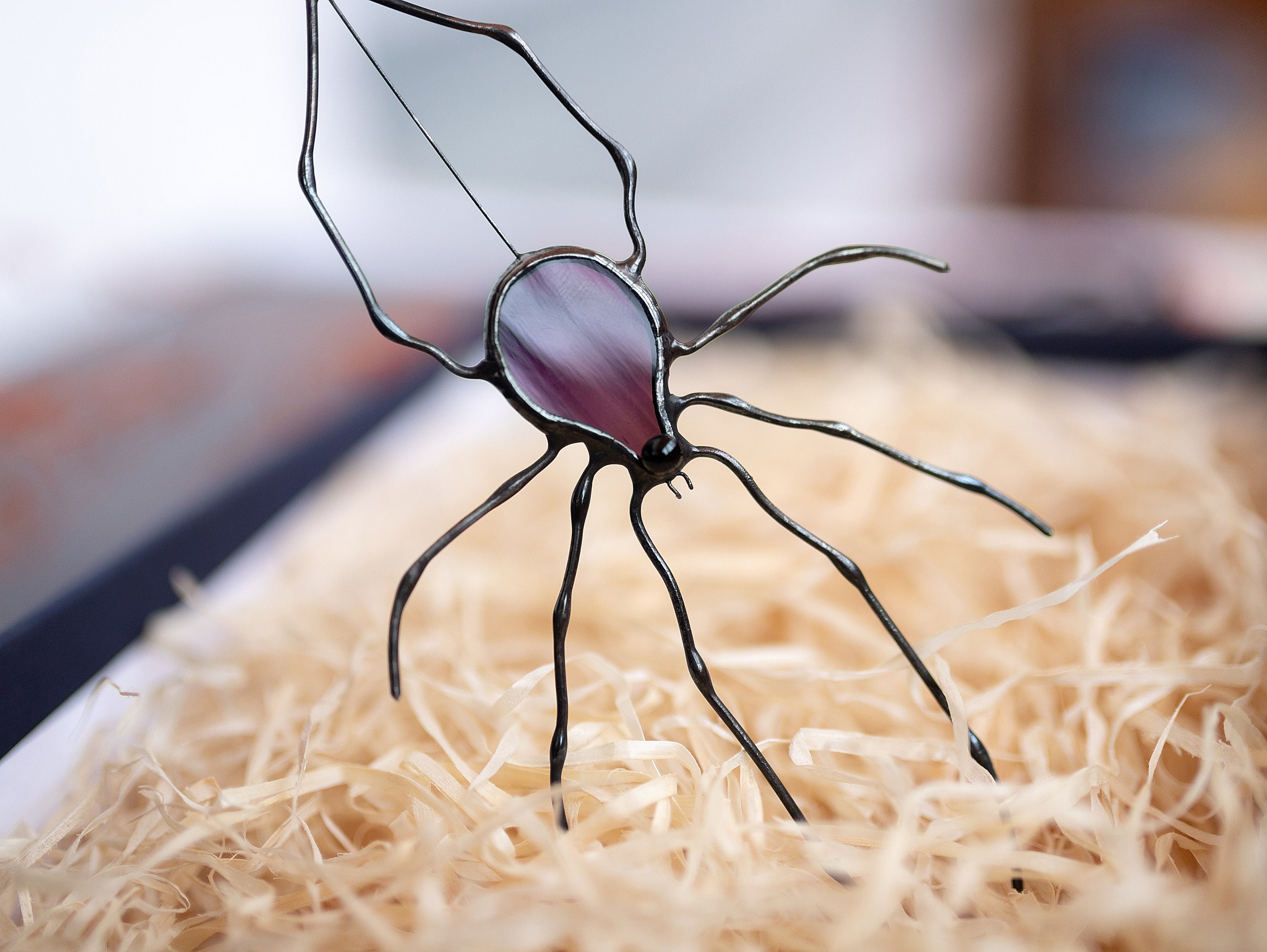 Spider Stained Glass Window Hangings Halloween Decor Indoor - Etsy