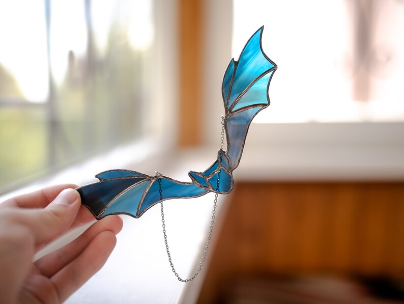 Stained Glass Bat Decor Halloween Bat Stained Glass Window - Etsy