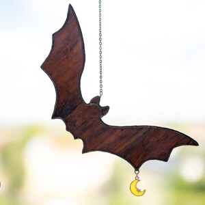 Stained Glass Bat Suncatcher Halloween Decor Indoor Bat Window - Etsy