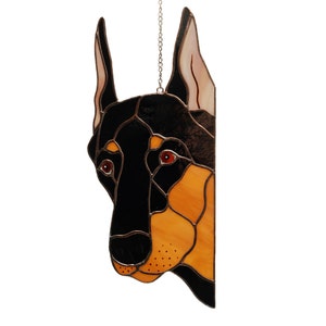 Stained Glass Doberman Suncatcher, Personalized Pet Gifts for Dog ...