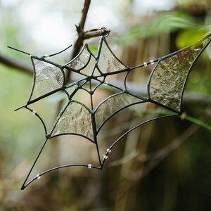 Spider Web, Stained Glass Spider on the Web, Window Hangings, Halloween ...
