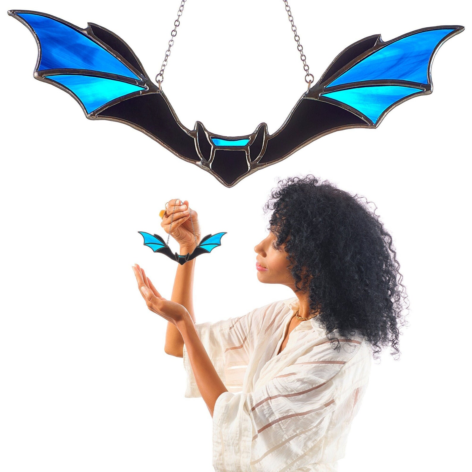 Stained Glass Bat Decor Halloween Bat Stained Glass Window - Etsy